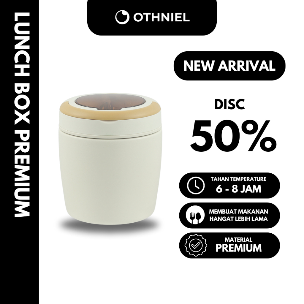 Jual OTHNIEL Lunch Box Bulat Tahan Panas 6 Jam Vacuum Insulated Round ...