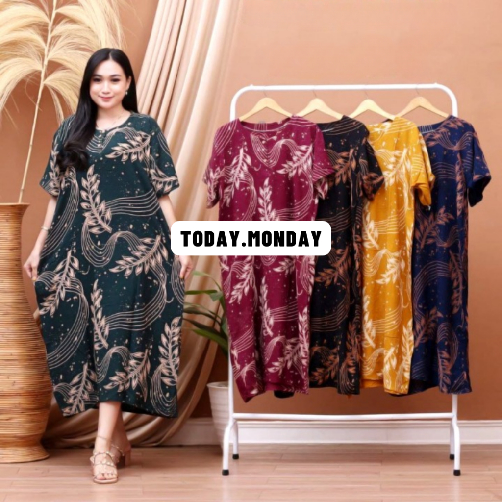 Jual DJ1-1 Baju Daster Dress Jumbo Busui LD 120 Wanita Kancing Depan ...