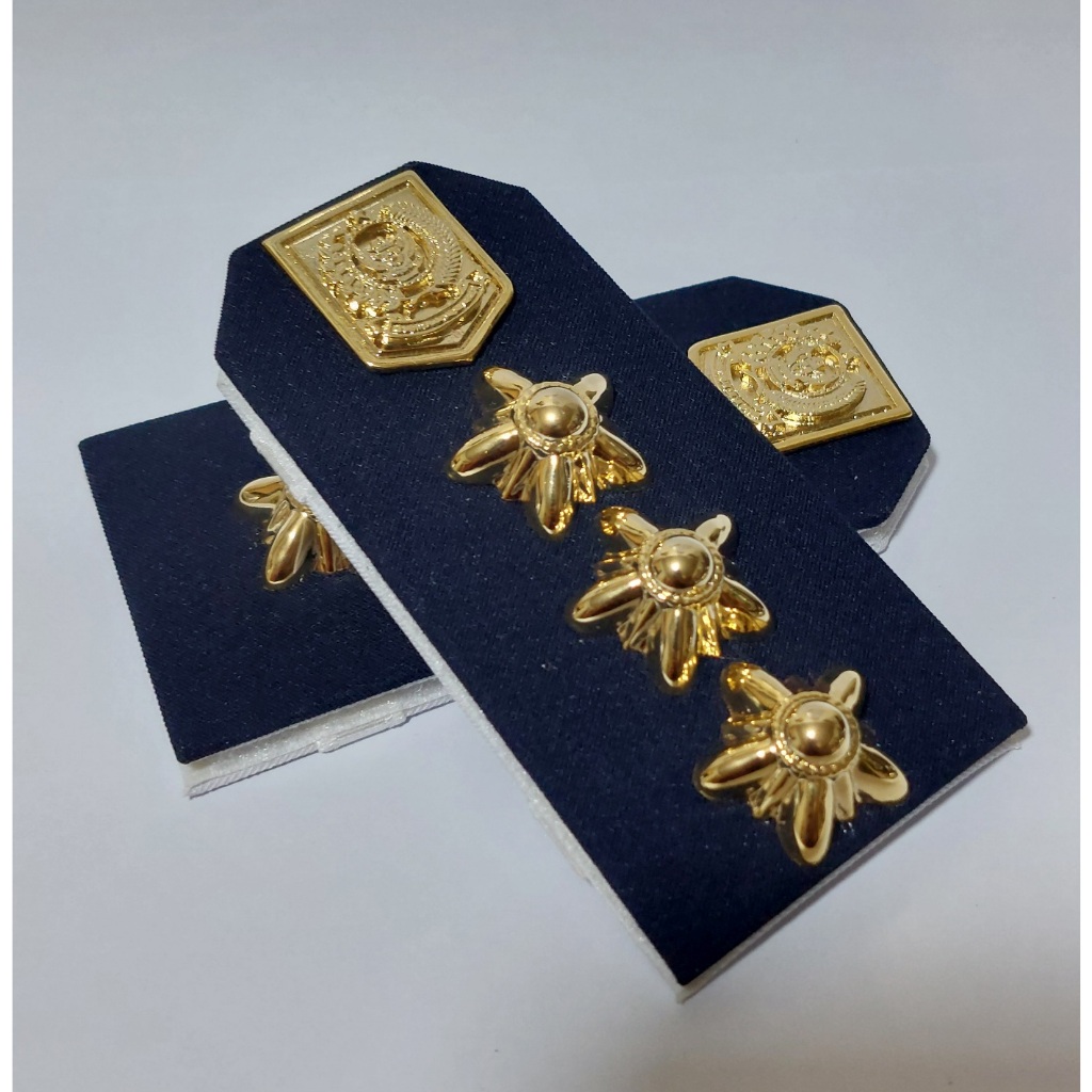 Jual Pangkat pdu camat tanpa lis bahan dasar kain biru navy | Shopee ...