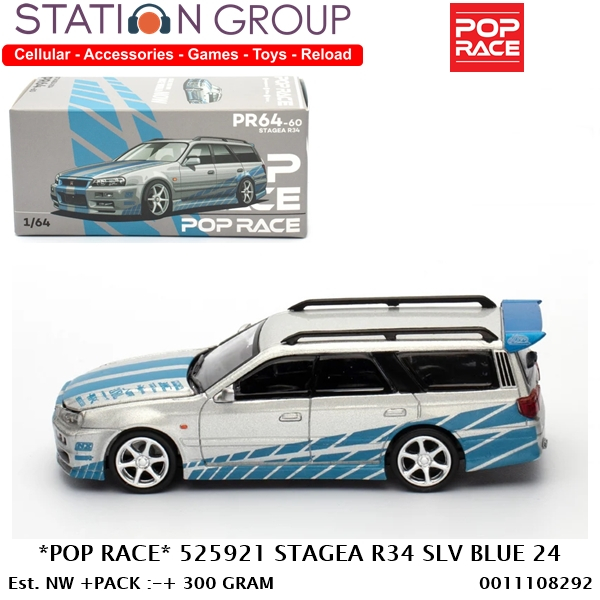 Jual POP RACE 525921 STAGEA R34 SLV BLUE 24 - DIECAST | Shopee Indonesia