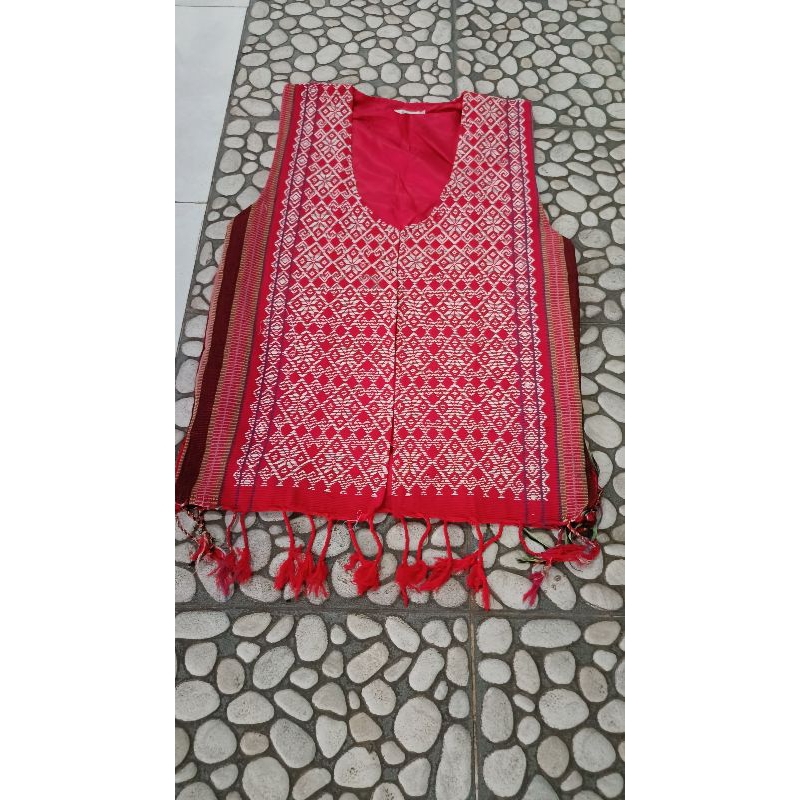 Jual rompi kain sidan rompi kain pua kumbu rompi tenun dayak | Shopee ...