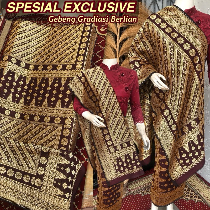 Jual Exclusive Songket Lepus Gebeng Gradiasi Berlian ORI / Maroon Kopi Spesial Exclusive ...