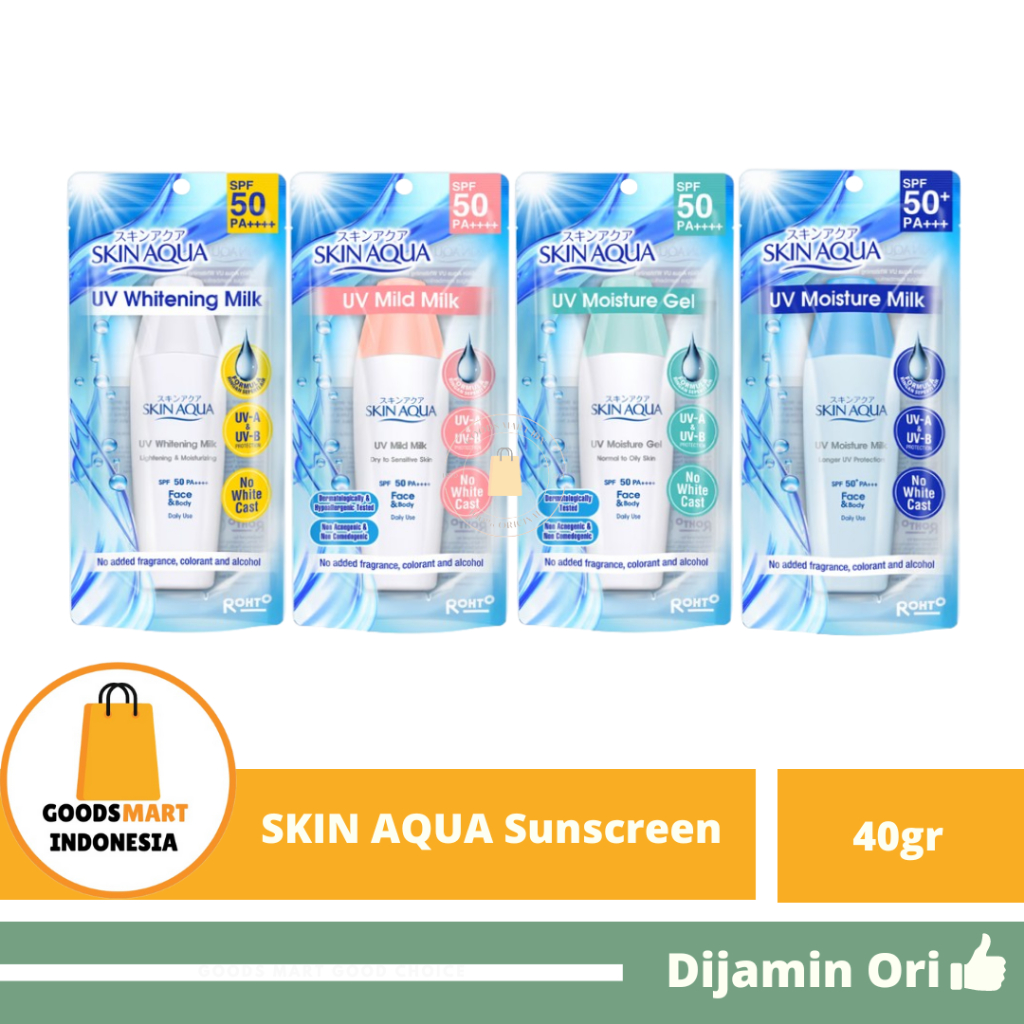 Jual SKIN AQUA Sunscreen SPF 50 PA+++ Series 40gr Whitening Milk ...