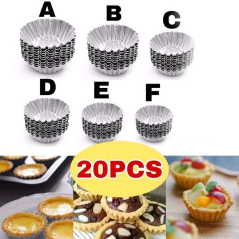 Jual 20pcs cetakan kue pie sus / loyang kue cheese tart / cetakan pie ...