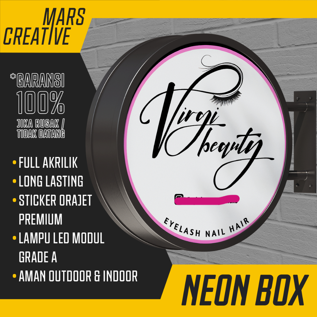 Jual NEON BOX PERSEGI PANJANG Ukuran 30 x 40 cm Bahan Full Akrilik ...