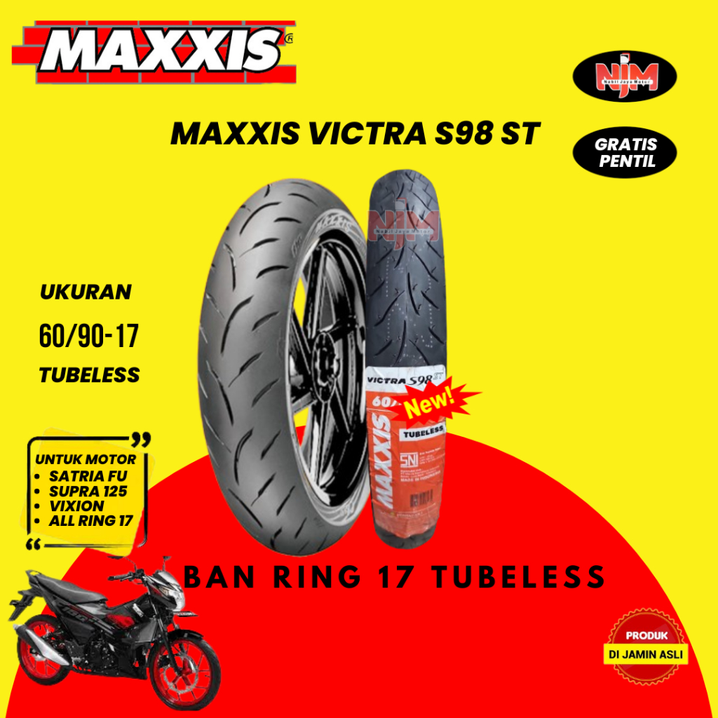 Jual Ban Motor Maxxis Victra 70/80-17 Ring 17 Tubeless Gratis Pentil ...
