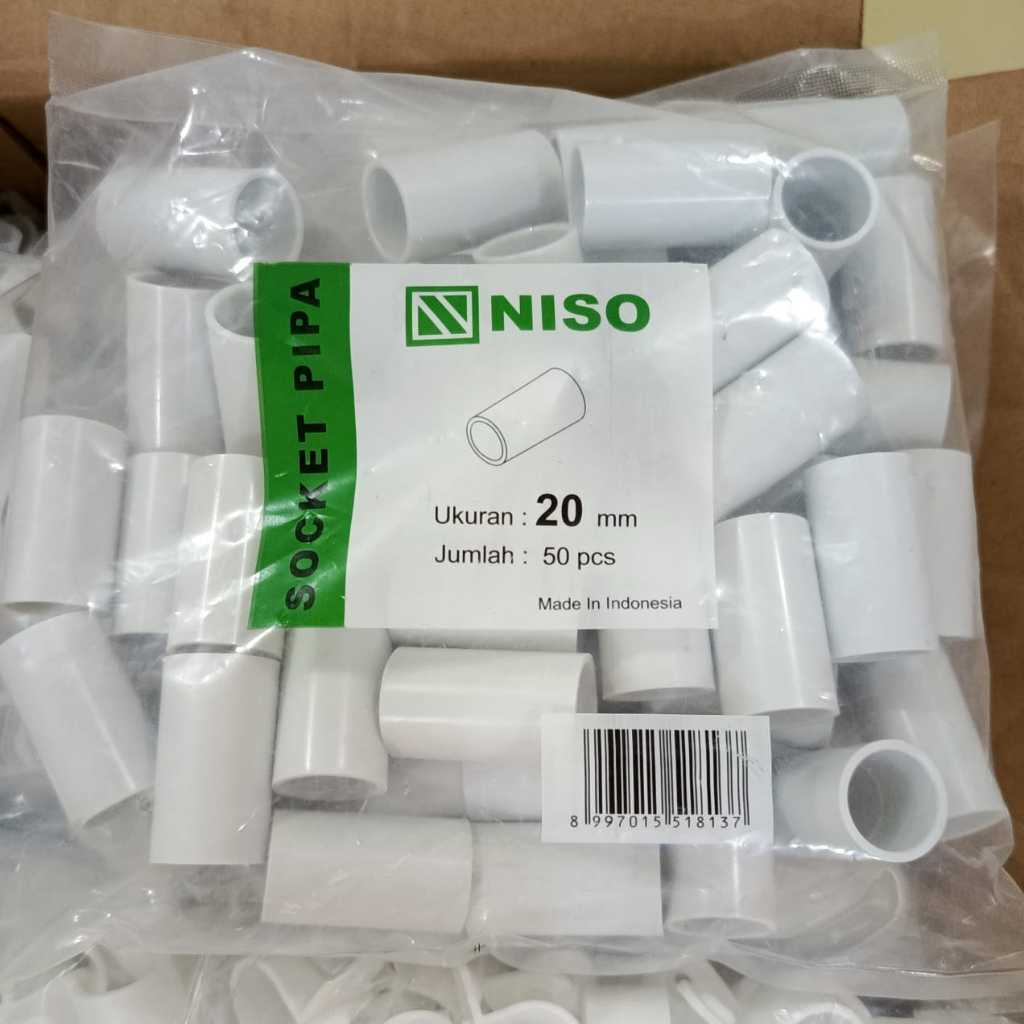 Jual NISO Sok 20mm Socket Sambungan Pipa Listrik Conduit 20 mm Shock Sock | Shopee Indonesia