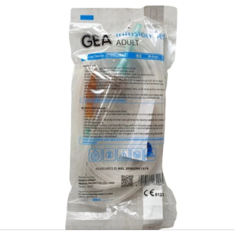 Jual Infuset Set Dewasa GEA Infus Set Anak selang infus infusion set ...