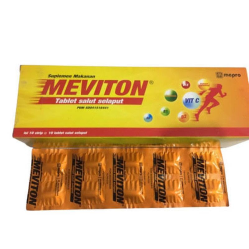 Jual Meviton Strip 10 Tablet Multivitamin B Complex / Vitamin C 500 Mg ...
