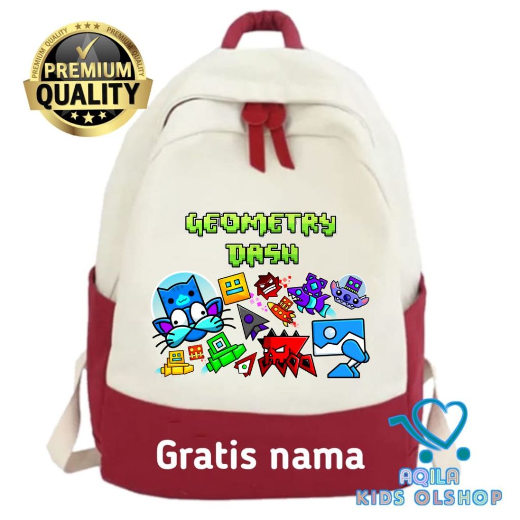Jual tas geometry dash tas ransel anak motif karakter geometry dash | Shopee Indonesia