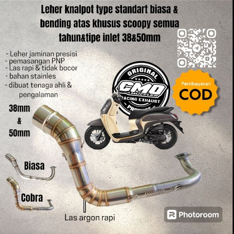 Jual Leher knalpot scoopy standart dan cobra pnp inlet 38mm dan 50mm ...