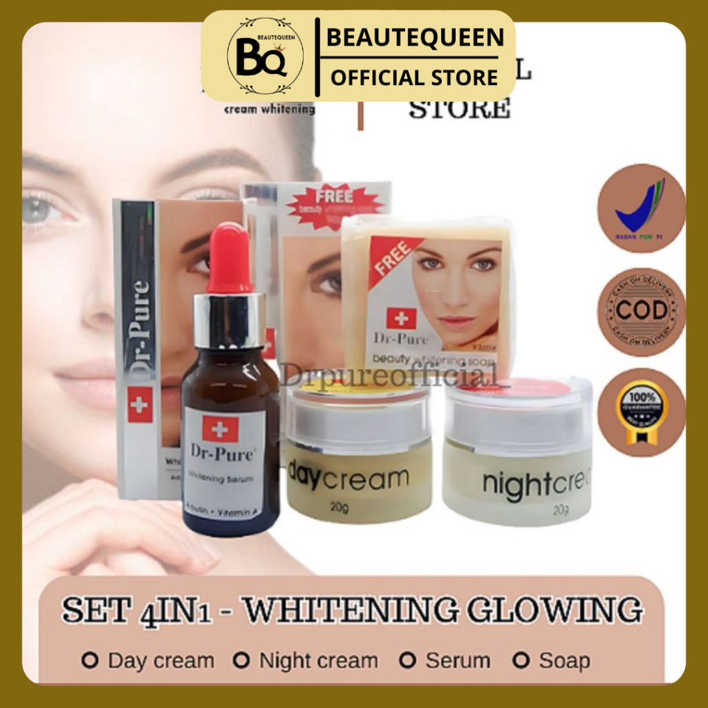 Jual DR PURE SET 4IN1 SERUM SUPER WHITENING PAKET KRIM DR PURE ...