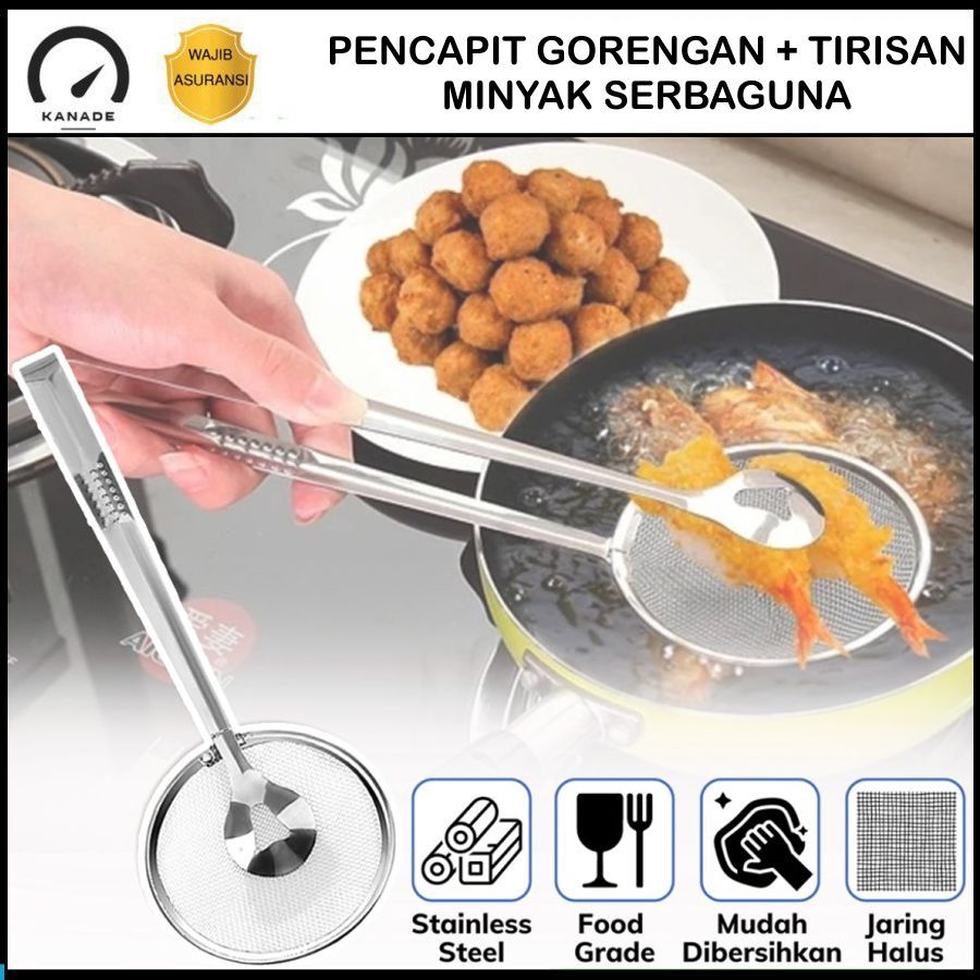 Jual Pencapit Gorengan 2in1 Dengan Tirisan Minyak Penjepit Makanan ...