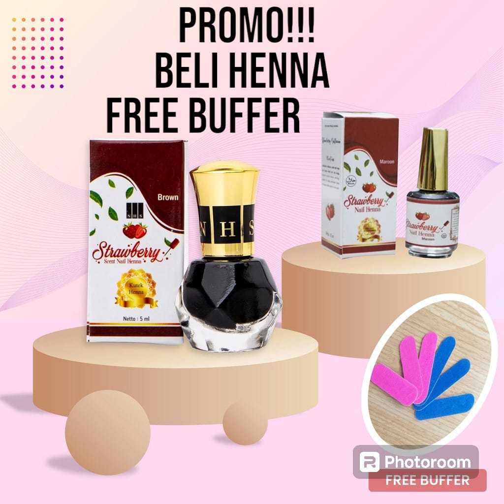 Jual HENNA FREE BUFFER nail henna strawberry nail henna 5 ml - kutek ...