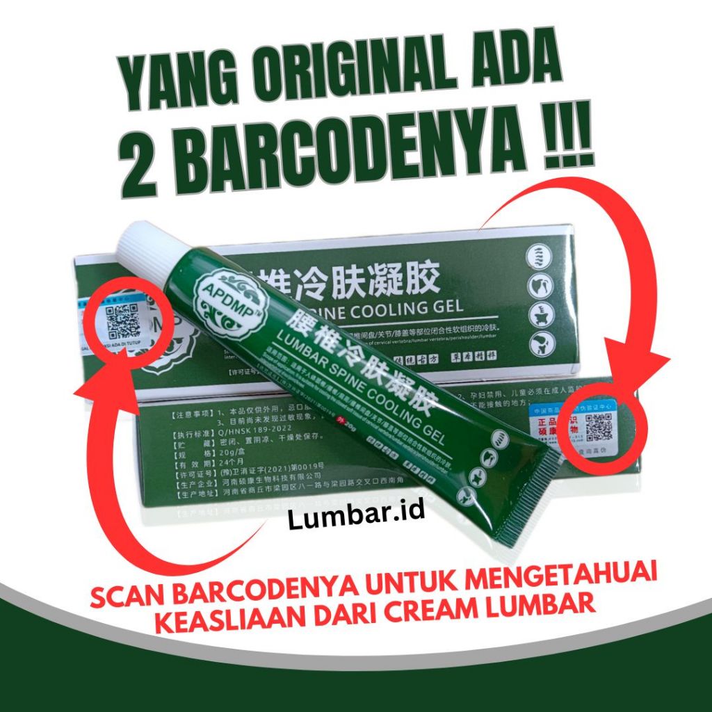 Jual Lumbar Spine Cooling Gel Salep Cream Saraf Kejepit Rhematik Asam Urat Pegal Linu Kesleo ...