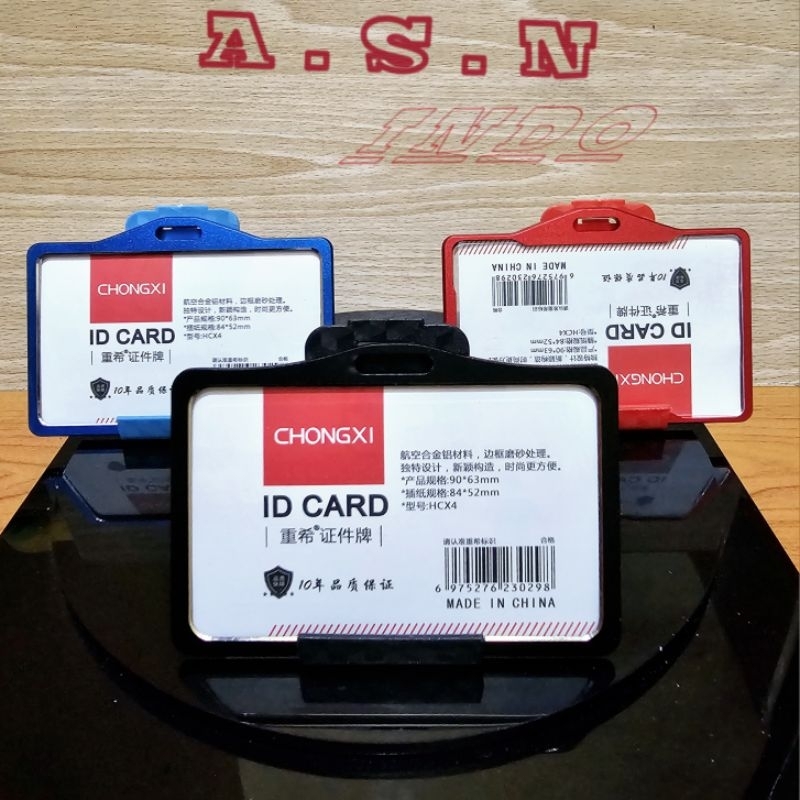 Jual Tempat Id Card Aluminium 2 Sisi Holder Id Card Alumunium Landscape ...
