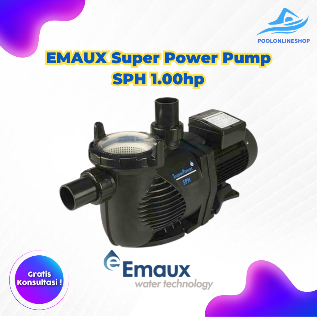 Jual Pompa Kolam Renang Emaux SPH 100 SPH100 1.00 HP 1 HP Super Power ...