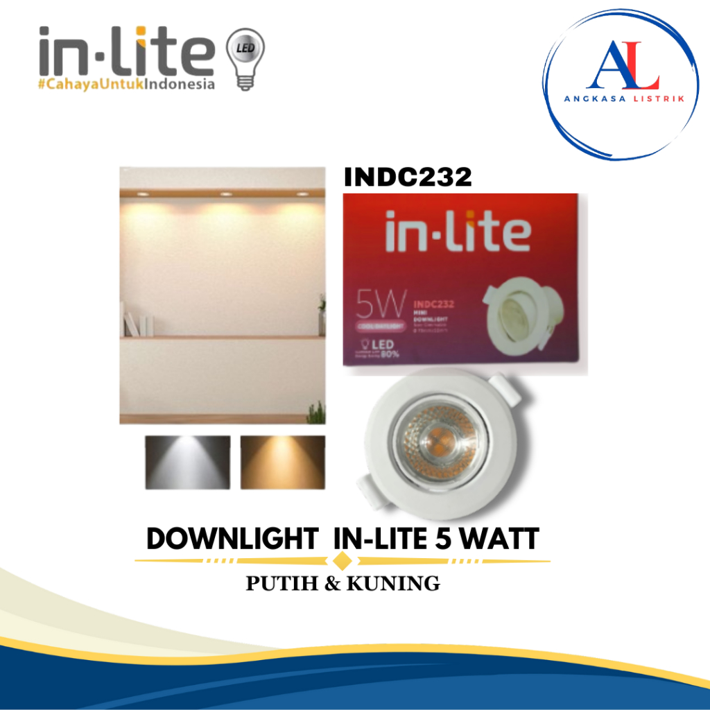 Jual LAMPU LED SPOTLIGHT MINI Downlight INLITE 5W 5 WATT - INDC232 ...