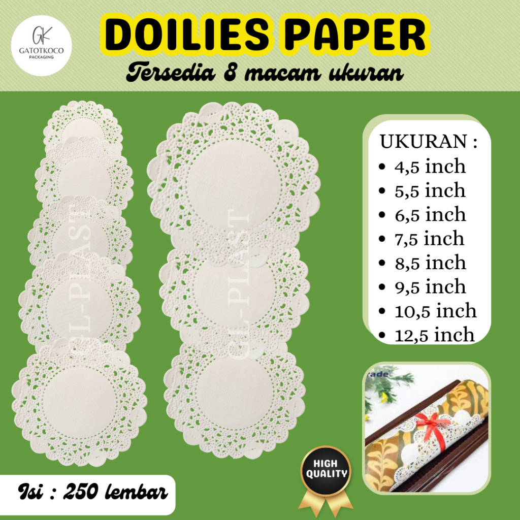 Jual (250 lbr) Paper Doilies/ Kertas Alas toples/Kertas bunga/kertas ...