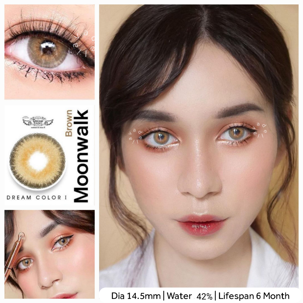 Jual SOFTLENS MOONWALK BROWN GREY GRAY Dia.14.5 mm NORMAL & MINUS ( -0. ...