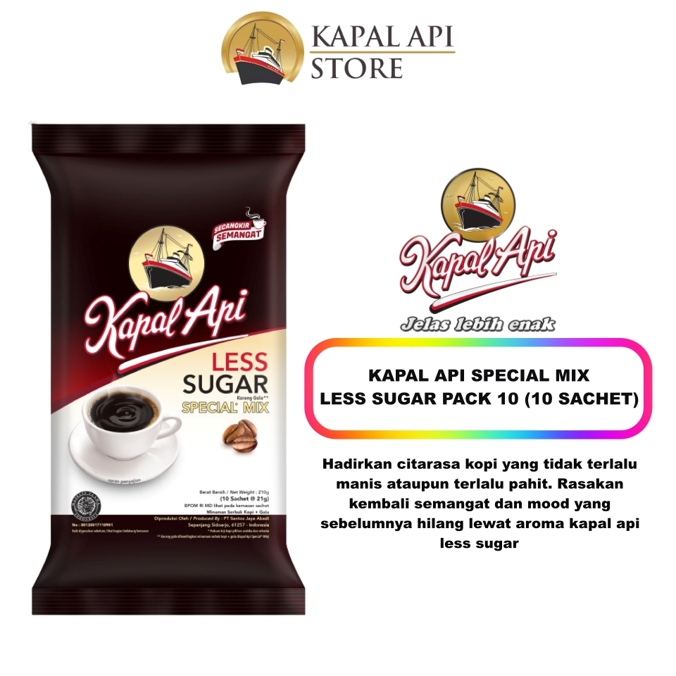 Jual Kapal Api Less Sugar Kemasan Renceng Ssi 10 sachet - Rendah Gula ...