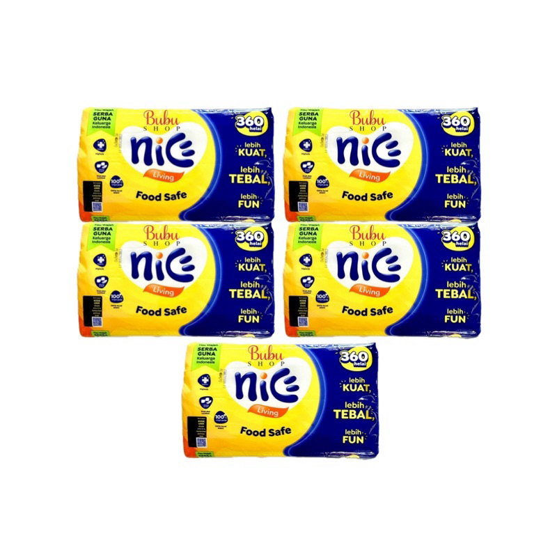 Jual PAKET (5pcs) Tissue NICE 360 helai kemasan baru NEW !!! (5pcs ...