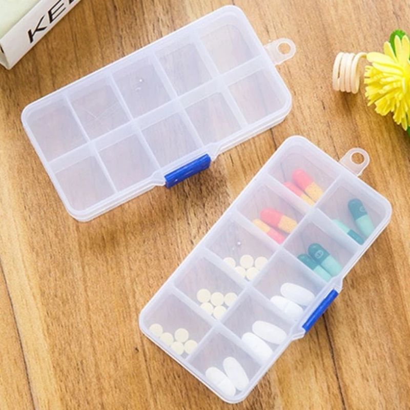 Jual Box mini plastik 10 sekat / box obat | Shopee Indonesia