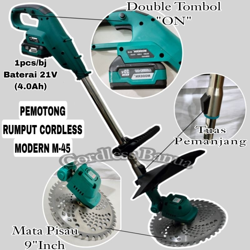 Jual MESIN CORDLESS PEMOTONG RUMPUT "MODERN" M-45 ||MESIN POTONG RUMPUT ...