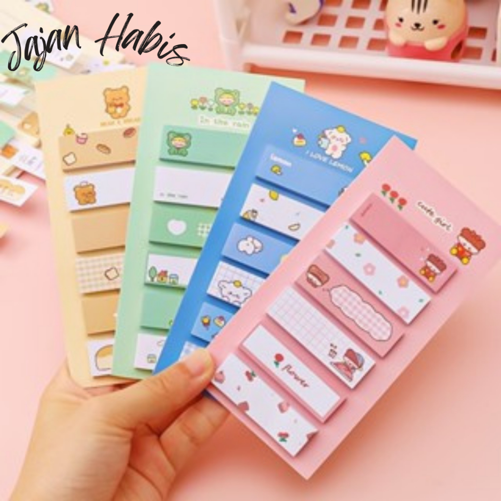 Jual JABIS Sticky Notes Lucu 6IN1 Tempelan Kertas Catatan 120 Lembar ...