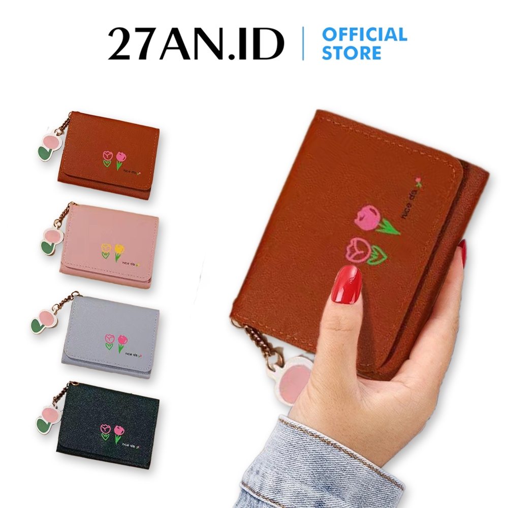 Jual ( 27AN.ID ) Dompet Lipat Wanita A89 Dompet Wanita Motif Bunga ...