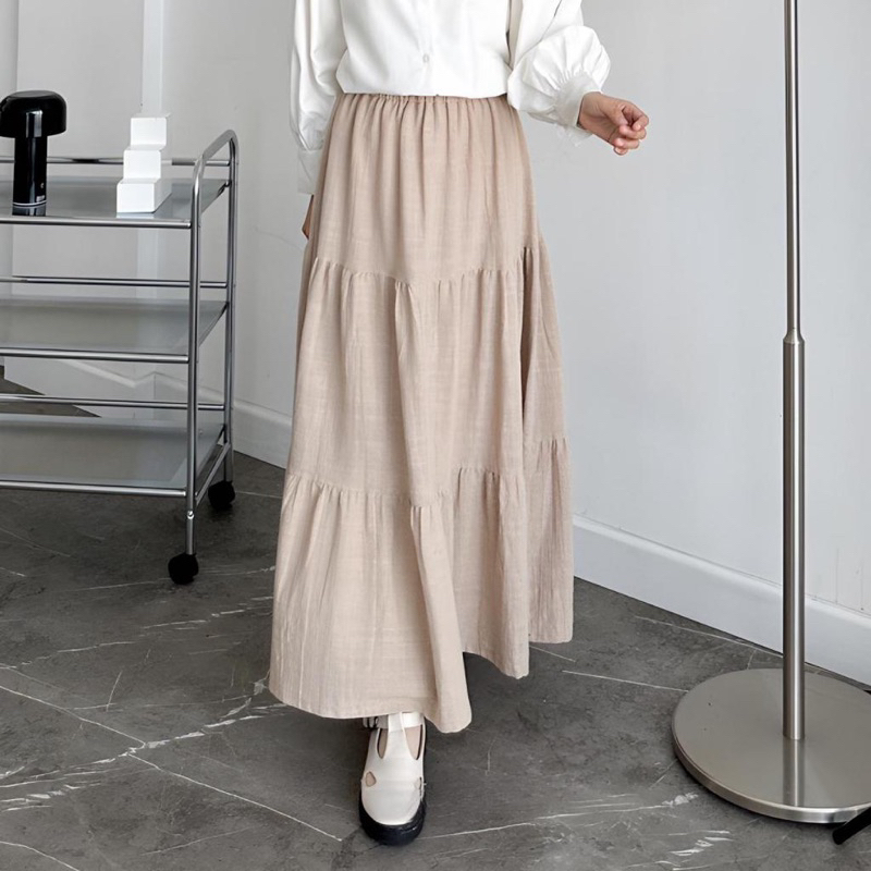 Jual Rok Ruffle Susun Crinkle Polos Jessie | Shopee Indonesia