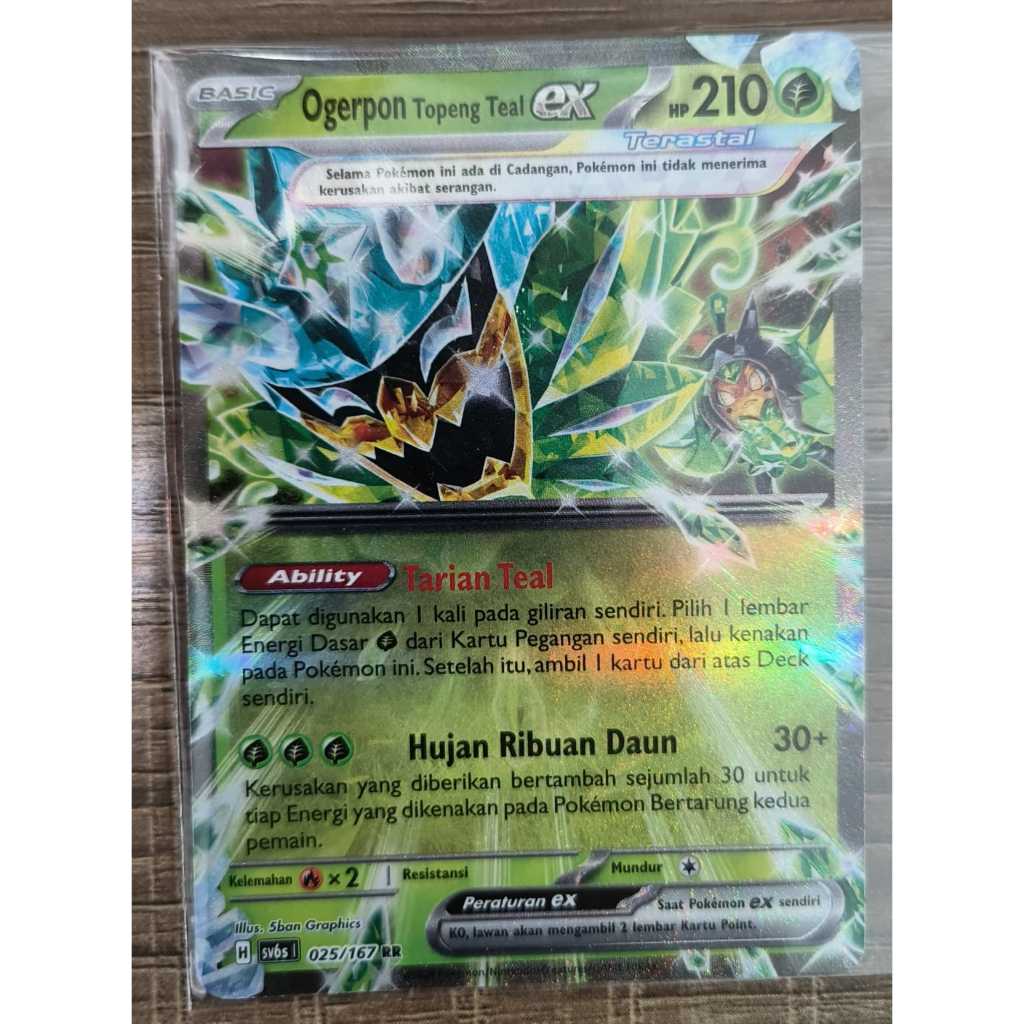Jual Kartu Pokemon Original TCG sv6s 025/167 Ogerpon Topeng Teal EX RR Pack Topeng Transfigurasi ...