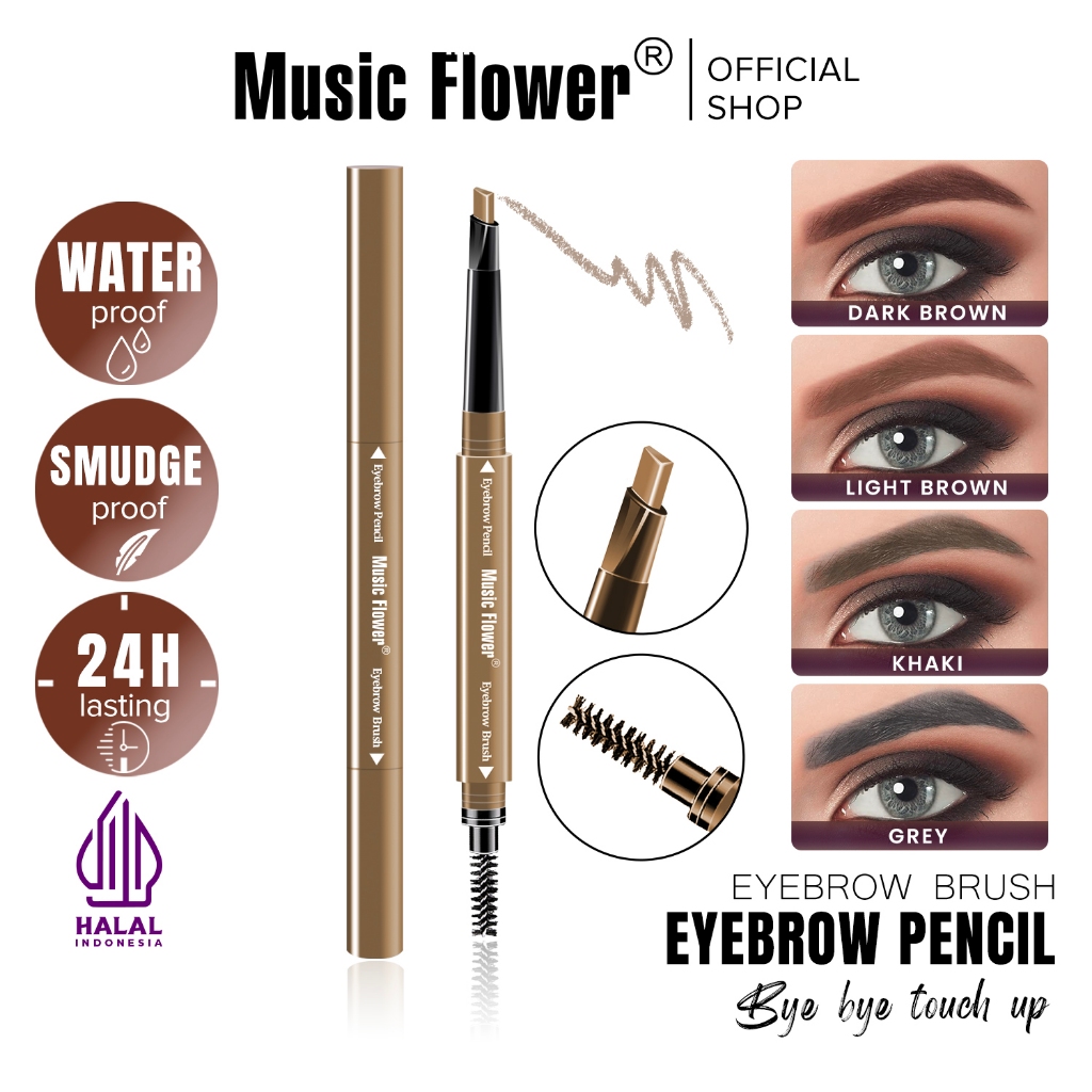 Jual Music Flower Eyebrow Pencil & Eyebrow 24 Hours Long-wear ...