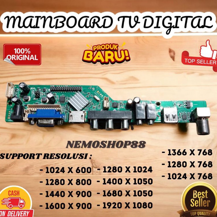 Jual KODE P65O Mesin TV LCD LED Universal Main board TV Digital ...