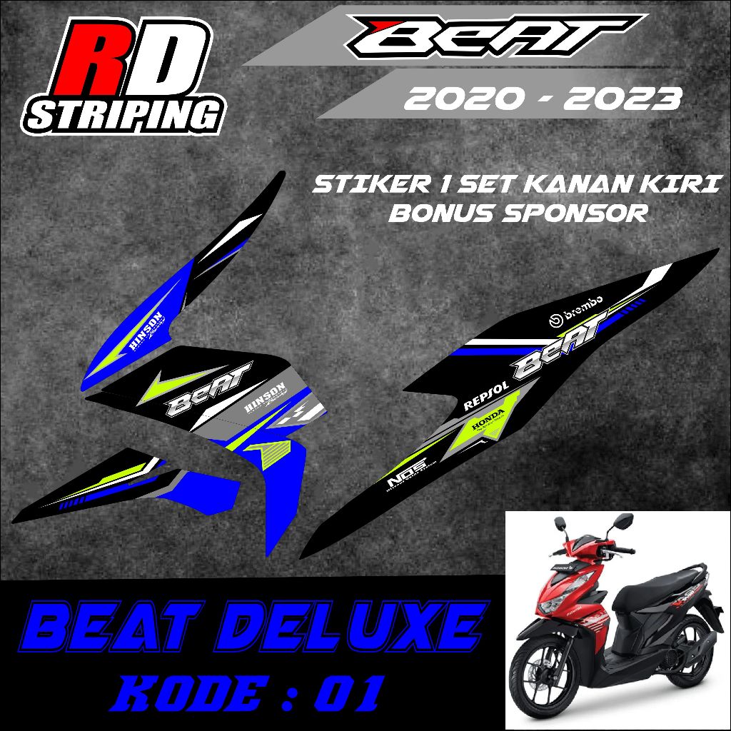 Jual Striping Stiker Beat Deluxe 2020 2021 2022 2023 Design Motif ...