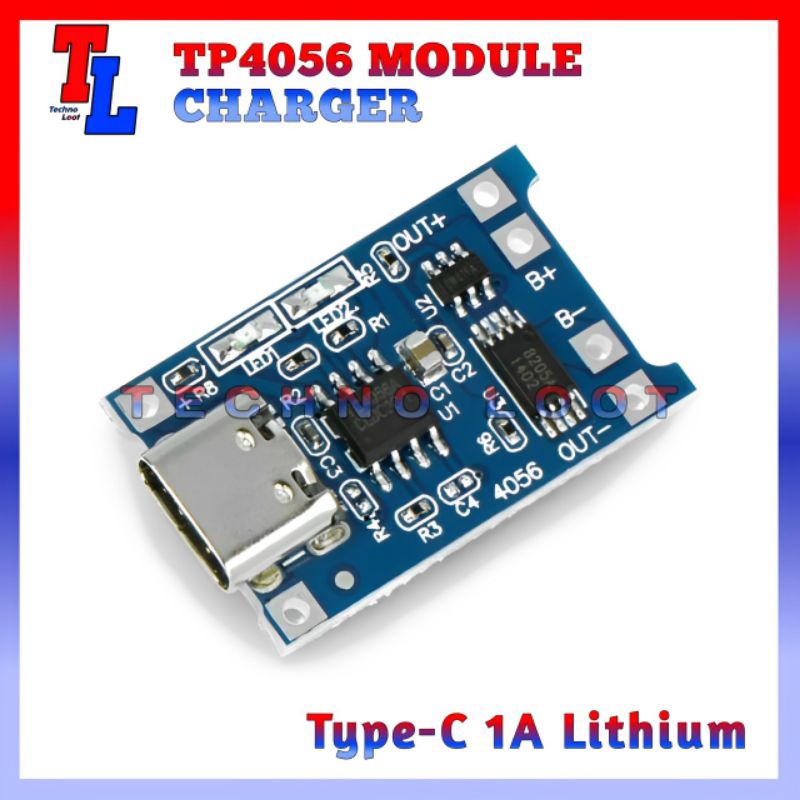 Jual TP4056 Module Charger Type C, 1A Lithium Battery Charging ...