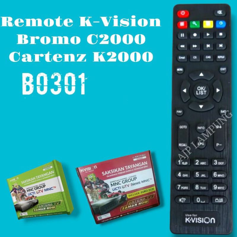 Jual Remot Remote K-Vision Bromo C2000 B0301 K2000 ORIGINAL QUALITY ...