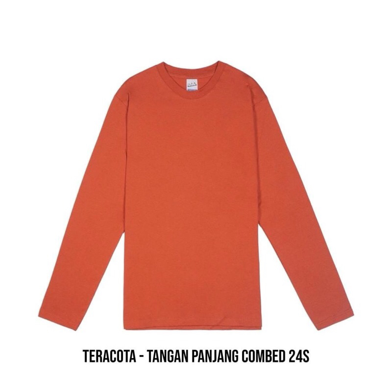 Jual kaos lengan panjang rebels UNiSEX cotton combed 24s warna Teracota ...
