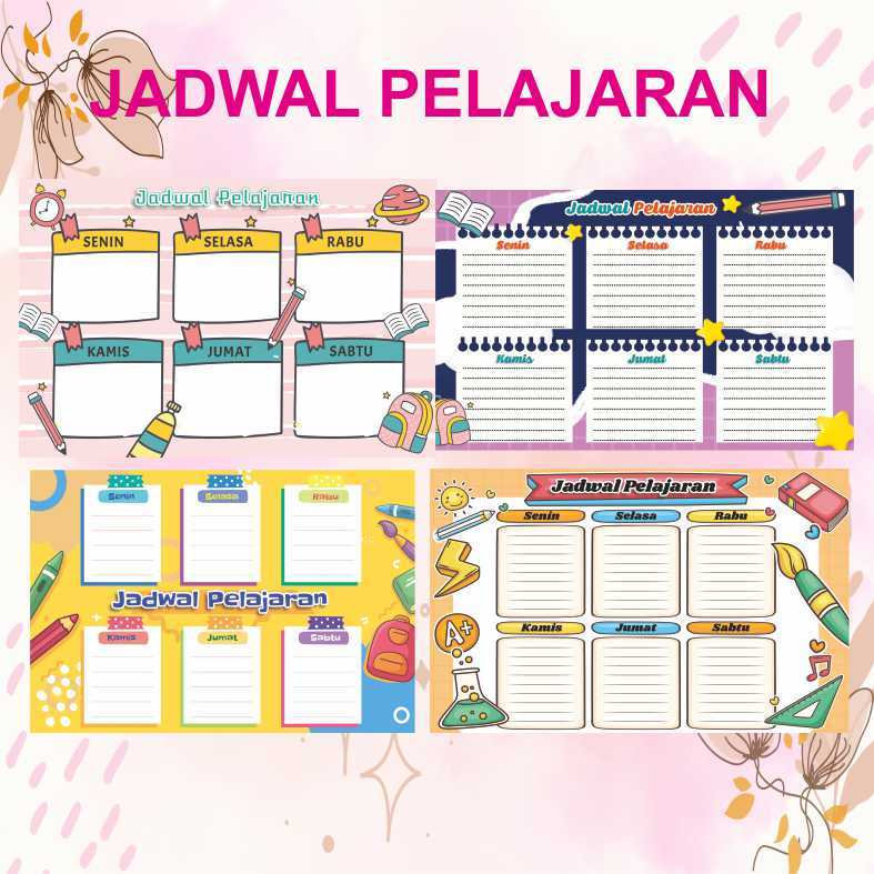 Jual Jadwal Pelajaran/Jadwal sekolah custom | Shopee Indonesia