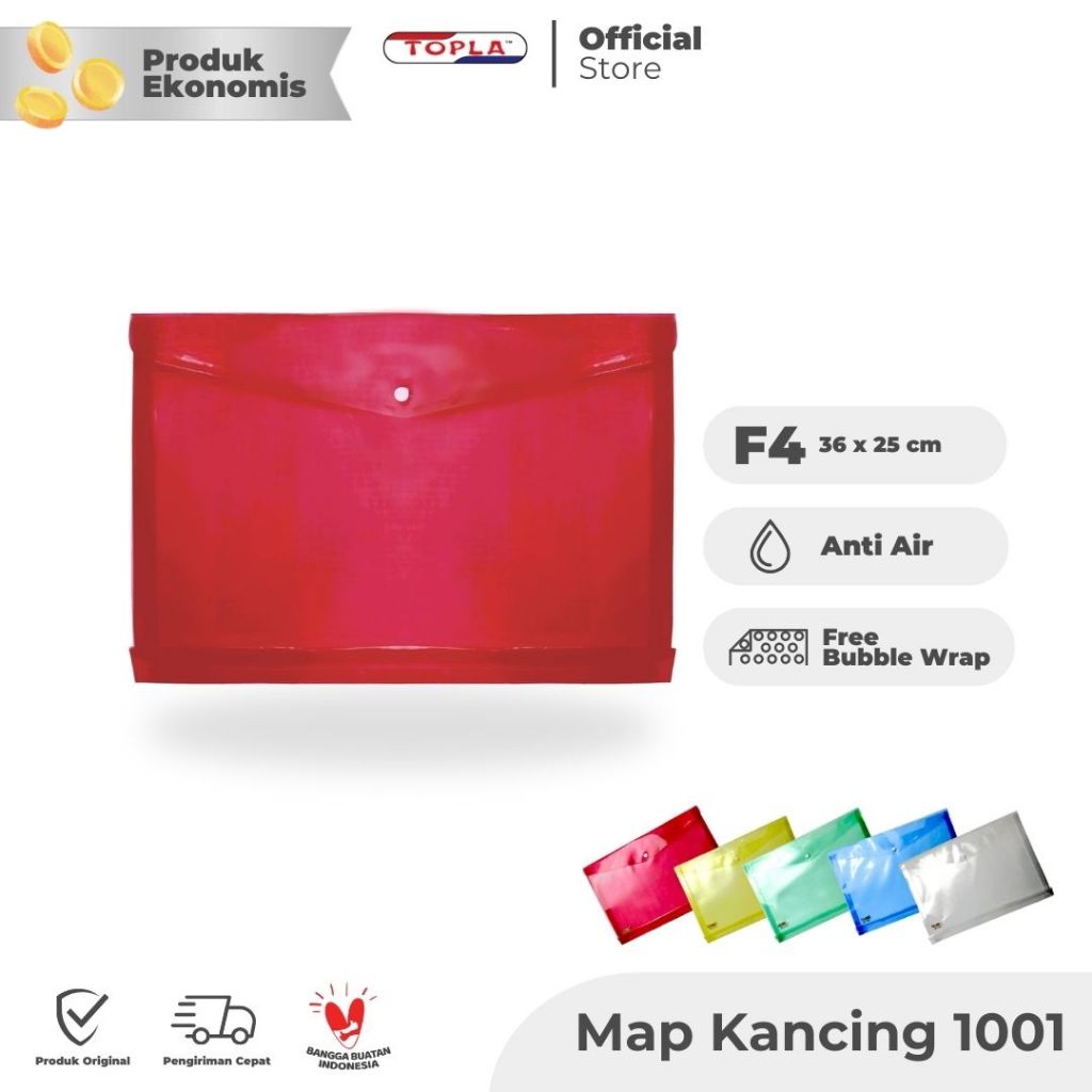 Jual TOPLA Map Kancing 1001 TIPIS File Folder Plastik Kertas ukuran ...