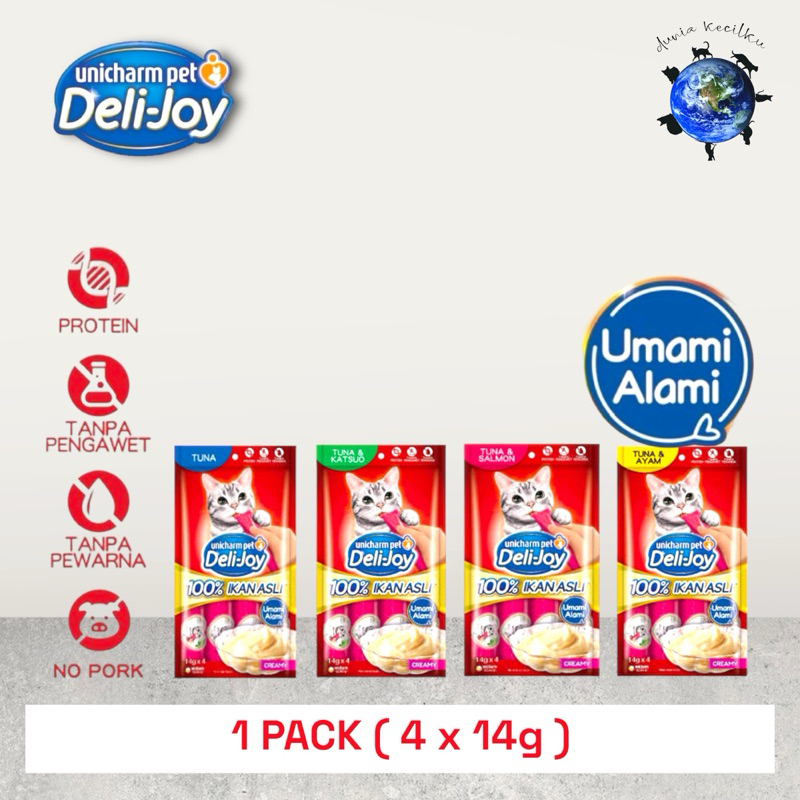 Jual Deli-Joy Snack Liquid Kucing DeliJoy Creamy Treats - Cemilan ...