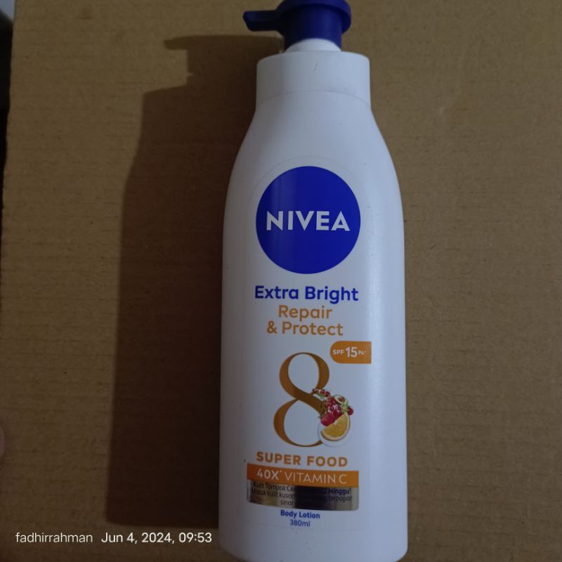 Jual Nivea Extra White Repair And Protect Spf15 Kemasan 380ml Shopee