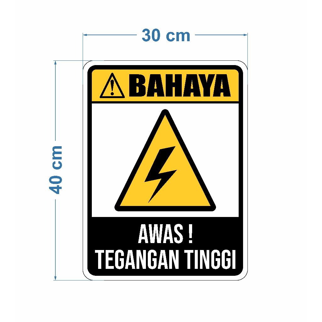 Jual Rambu bahaya tegangan tinggi 30cm x 40cm plat alumunium | Shopee ...