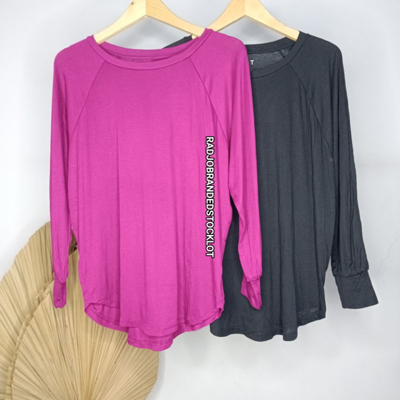 Jual KAOS ATASAN LENGAN PANJANG KERAH BULAT L37 | Shopee Indonesia
