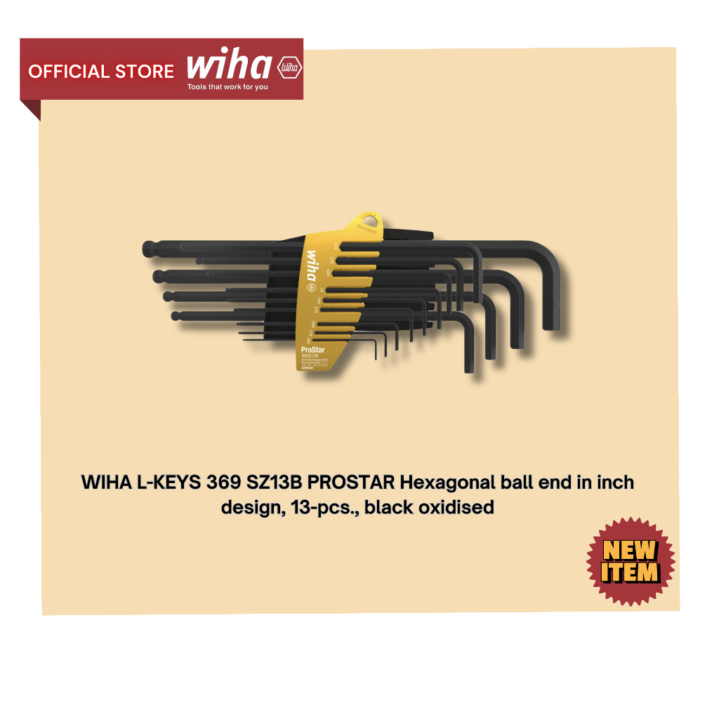 Jual WIHA L-KEYS 369 SZ13B PROSTAR Hexagonal ball end in inch design dalam ukuran inch, 13-pcs ...