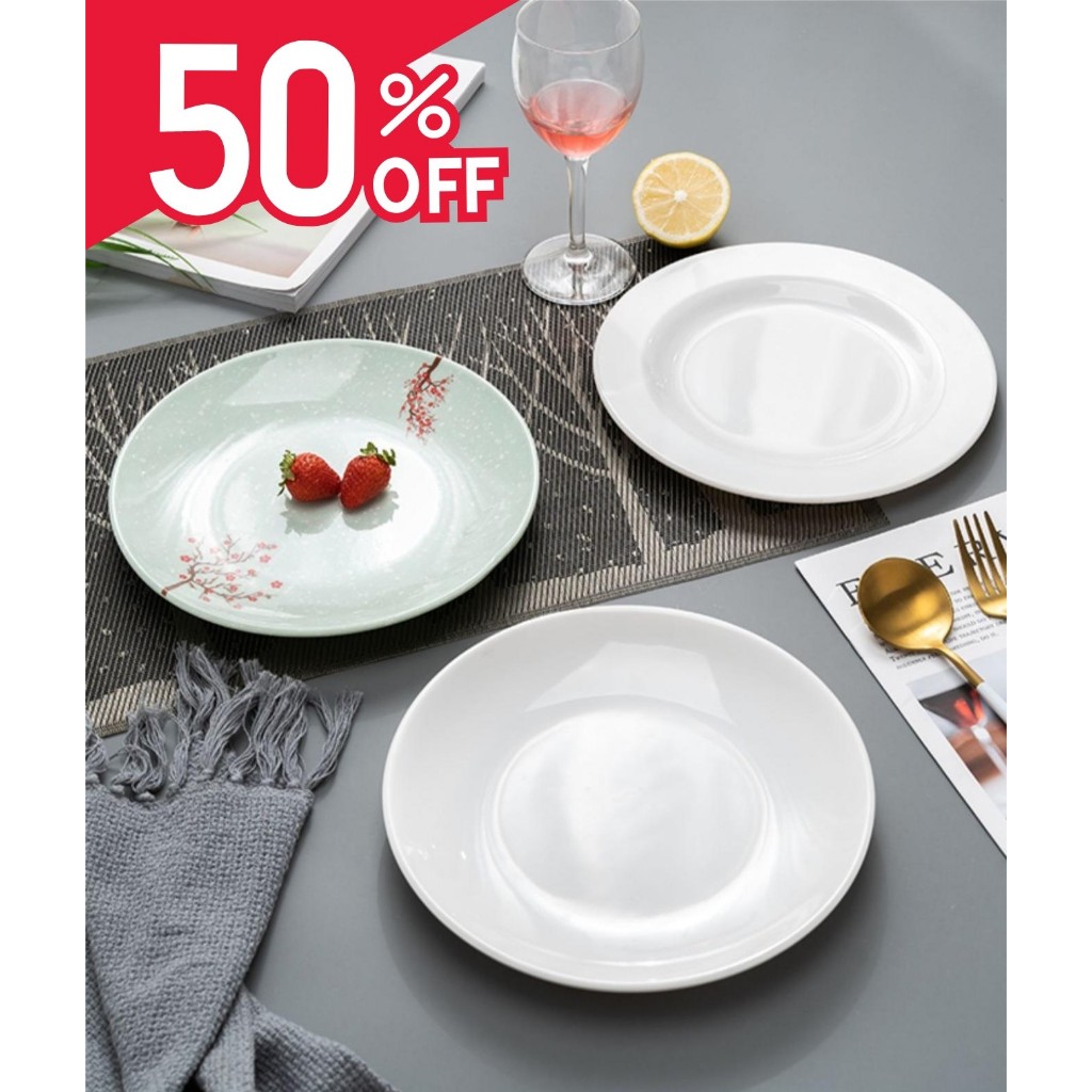 Jual Piring Makan Dangkal Bulat Melamin-Dinner Set -Piring Melamin ...