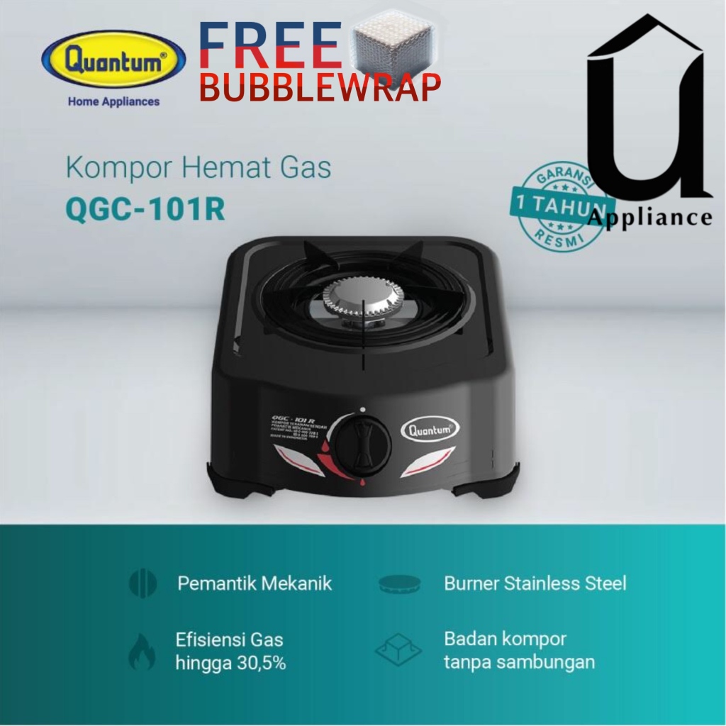 Jual Kompor Gas 1 tungku Quantum QGC-101 R/ QGC 101 R/ QGC101R | Shopee ...