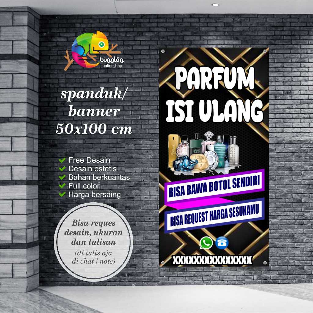 Jual Spanduk Banner MMT Isi Ulang Parfum Custom Desain | Shopee Indonesia