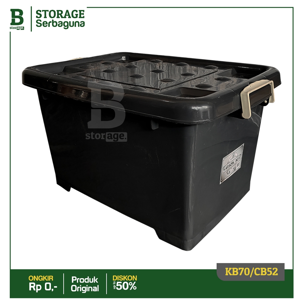 Jual Container Box Plastik Besar kb 70 L Kotak Serbaguna Hitam Akako ...