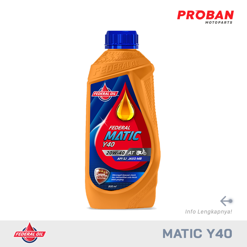 Jual FEDERAL MATIC Y40 20W-40 0.8 LT 800ML | Shopee Indonesia